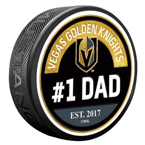 Vegas Golden Knights 1 Dad Textured Puck Hockey Hall Of Fame