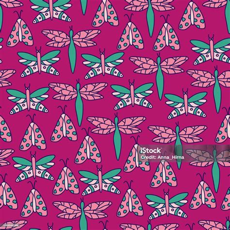 추상적인 나비가 있는 매끄러운 반짝이는 패턴 섬유 벽지 표지 표면을 인쇄하십시오 패션 직물 복고풍 스타일화 곤충에 대한 스톡