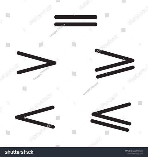 Mathematical Signs Equal Greater Than Greater Stock Vector Royalty