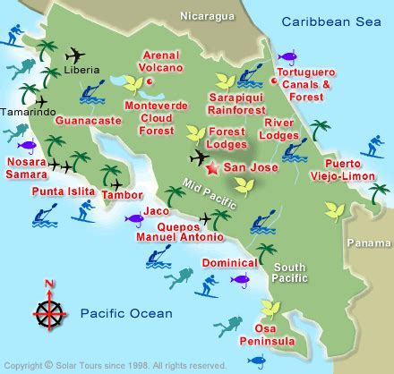 Costa Rica Touristische Karte
