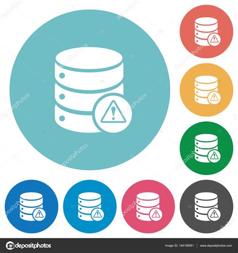 Database Error Flat Round Icons Stock Vector Image By ©renegadehomie 144158091