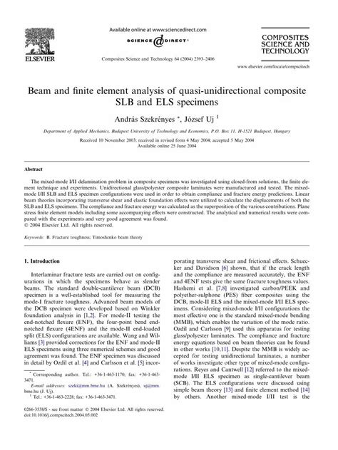 pdf beam and finite element analysis of quasi unidirectional