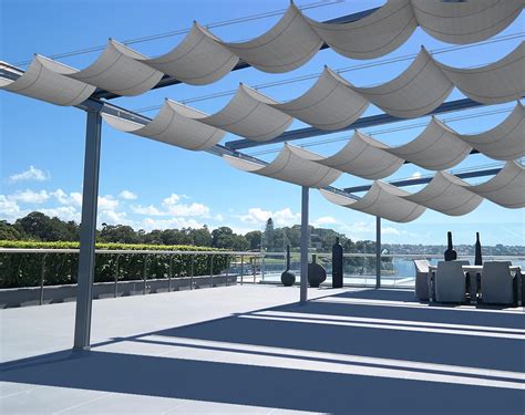 Sunnyroyal Light Grey 3x16 Retractable Pergola Shade