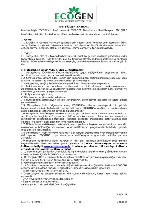 ECOGEN DENETİM VE SERTİFİKASYON LTD ŞTİ