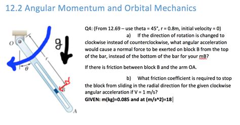 Solved Angular Momentum And Orbital Mechanics From Chegg