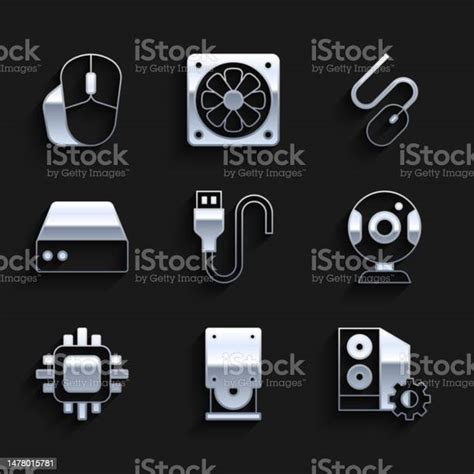 usb 케이블 코드 광 디스크 드라이브 컴퓨터 케이스 웹 카메라 cpu가있는 프로세서 서버 데이터 호스팅 컴퓨터 마우스 및
