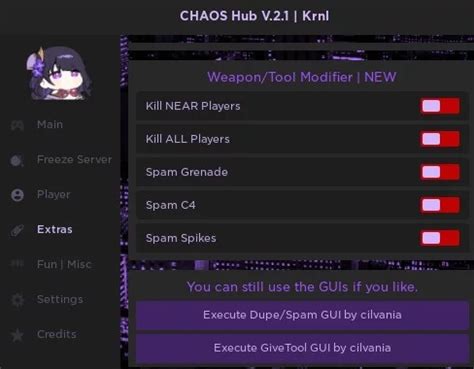 CHAOS Script Give Weapons Kill All Hitbox More Orioncap