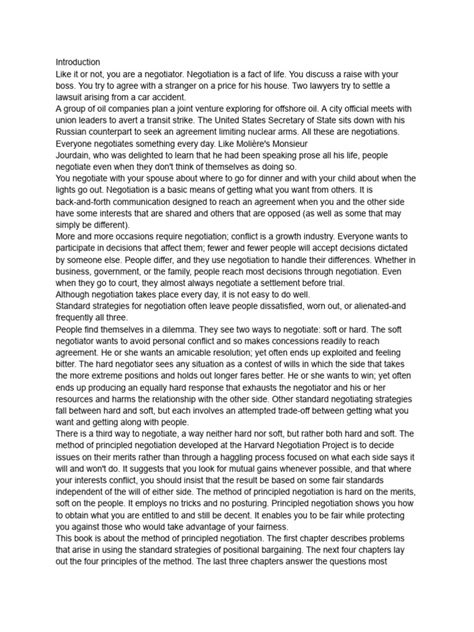 Mastering Principled Negotiation Techniques Pdf Negotiation