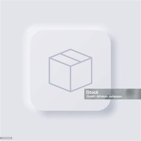 상자 아이콘 웹 디자인 응용 프로그램 Ui 등을 위한 흰색 Neumorphism 소프트 Ui 디자인 버튼 벡터 3차원 형태에 대한 스톡 벡터 아트 및 기타 이미지 Istock