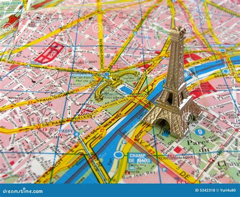 Eiffel Tower France Map Eiffel Tower On The Map Stock Photo Image Of Print The Initial