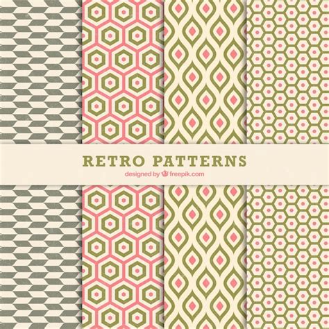 기하학적 형태의 복고풍 패턴 프리미엄 벡터