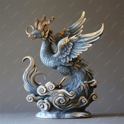 Premium Photo Chinese Phoenix Statue With Long Tail