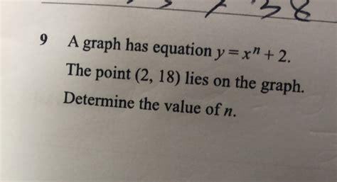 Solved 9 A Graph Has Equation Yxn2 The Point 218 Lies On The