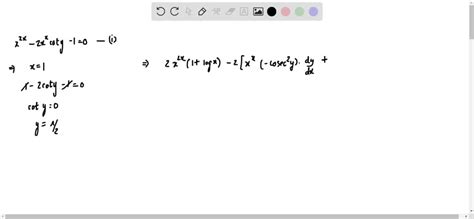 solved let y be an implicit function of x defined by x 2 x 2 x x coty 1