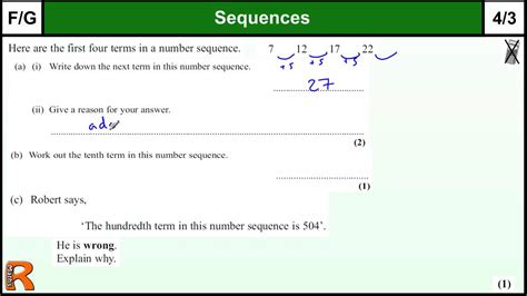 Sequences Gcse Maths Foundation Revision Exam Paper Practice And Help