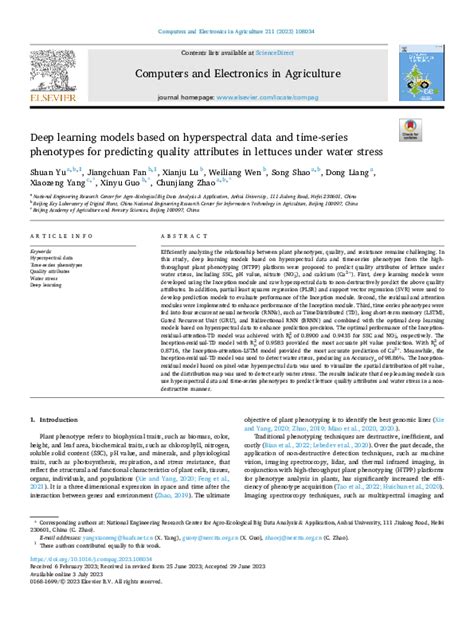 Pdf Deep Learning Models Based On Hyperspectral Data And Time Series