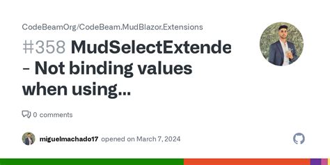 Mudselectextended Not Binding Values When Using Webassembly · Issue 358 · Codebeamorg