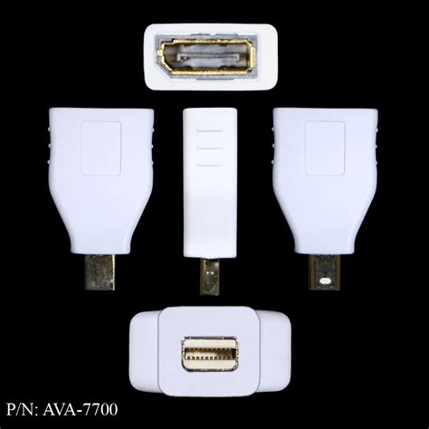 Adapter Mini Displayport Male Displayport Female White Compatible Cable Inc