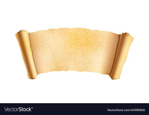 Old Textured Horizontal Empty Papyrus Scroll Vector Image