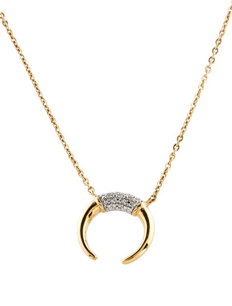 Sophie Lis Diamond Fallen Moon Pendant Necklace Pendant Necklace