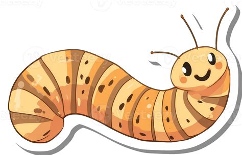 Adorable Cartoon Caterpillar Smiling Cheerfully 55383442 Png