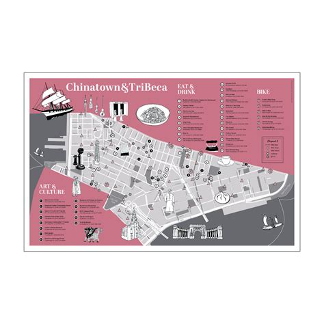 Chinatown Tribeca Map Folding City Map For Walking Biking And Urban