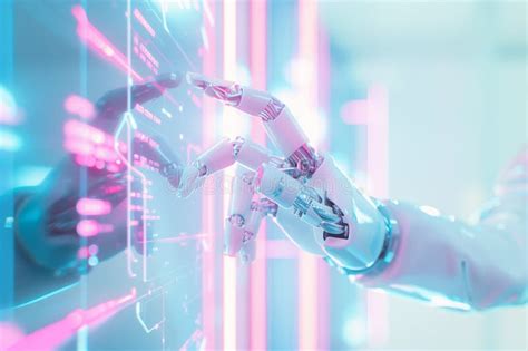 Robot Hand With Big Data Network Connection Futuristic Science And