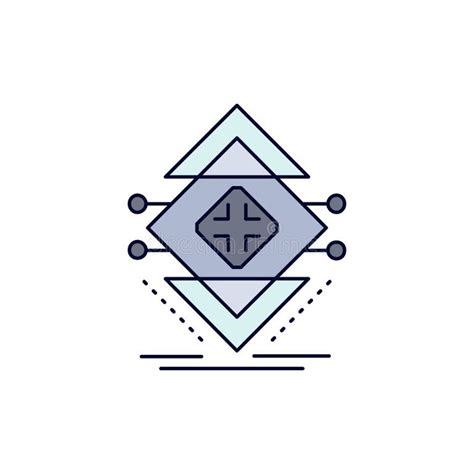 Computing Data Infrastructure Science Structure Flat Color Icon Vector Stock Vector