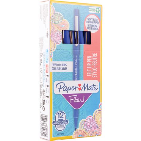 Paper Mate Flair Series Fibre Tip Blue Medium Tip Size Pack Of 12 S0191013 Cromwell Tools