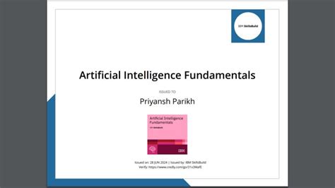 priyansh parikh on linkedin aifundamentals ibmskillsbuild