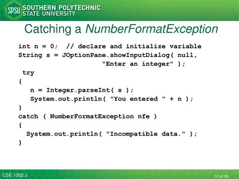 PPT Lecture Exceptions PowerPoint Presentation Free Download ID