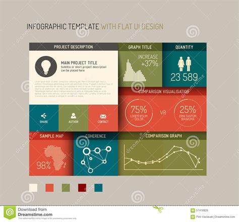 User Interface Design Document Template Vector Flat User Interface Ui Infographic Template