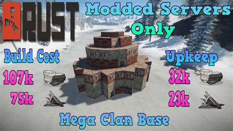 Rust 32 Mega Clan Base Design Modded Servers Only Youtube