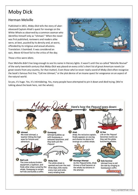 Moby Dick Plot Summary General Voc English Esl Worksheets Pdf And Doc