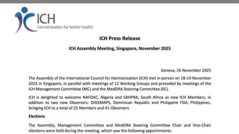 No Fresh News About Annex 2 Of Ich E6r3 From The Press Release Published Today Following Ich