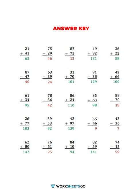 Double Digit Addition And Subtraction With Regrouping Worksheets