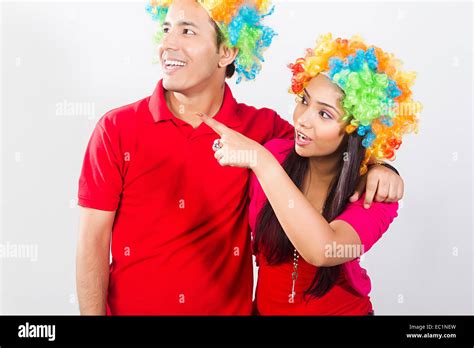 Indian Couple Toupee Wig Stock Photo Alamy