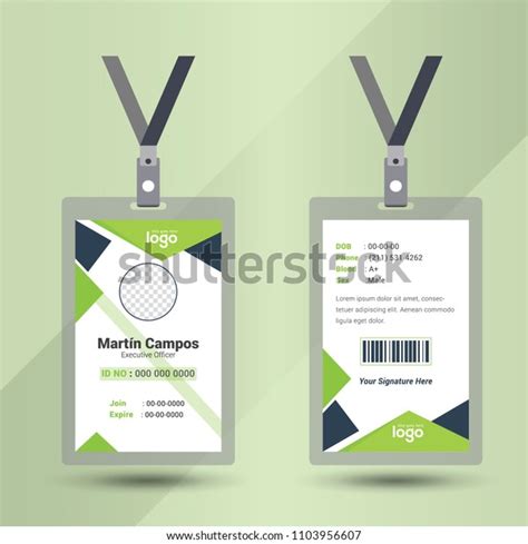 Identification Card Vector Illustration Blank Plastic Access Card
