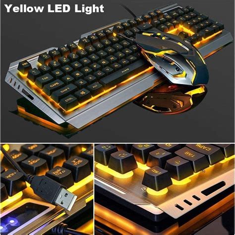 Keyboard Gaming Keyboard Mouse Set USB Wired Keyboard And Colors Breathing Mouse Combo Set