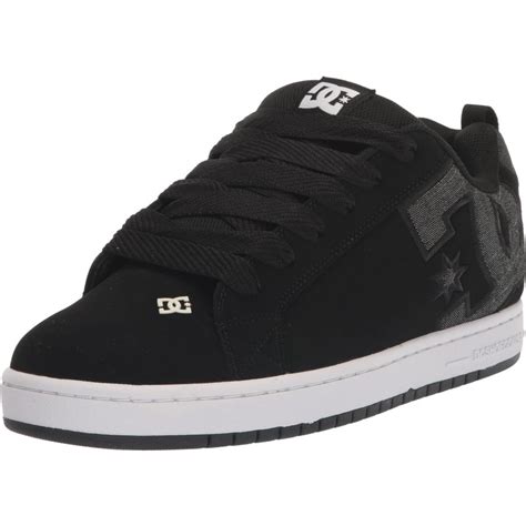 Dc Mens Court Graffik Casual Low Top Skate Shoe Sneakerblack Resin