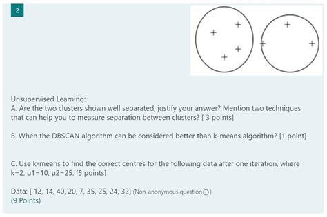 Solved N Unsupervised Learning A Are The Two Chegg
