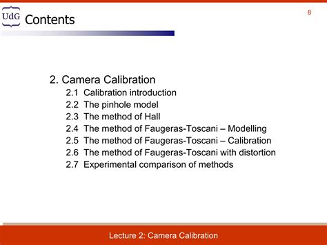 Lecture 2 Camera Calibration Pdf