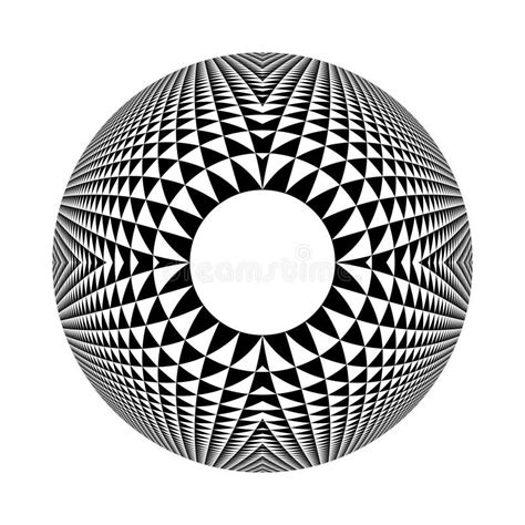 Abstract Decorative Geometric Circle Spherical Black And White Pattern 3d Illusion Stock Vector