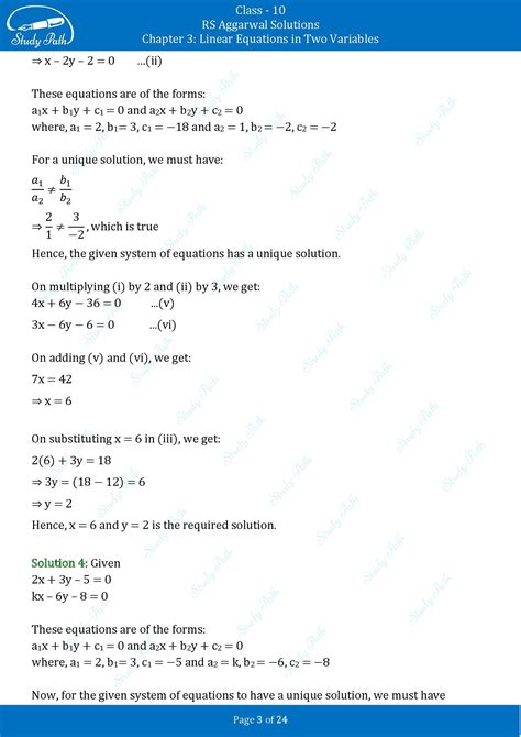 rs aggarwal solutions for class 10 exercise 3d chapter 3 linear