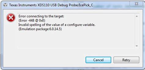 Error When Trying To Connect To Board Using Xds110 Code Composer