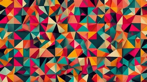 Premium Ai Image Vibrant Triangular Patterns Abstract Geometric