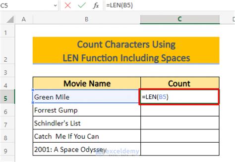 How To Count Characters In Cell Including Spaces In Excel Methods