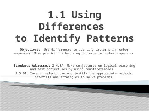 Pptx Objectives Use Differences To Identify Patterns In Number