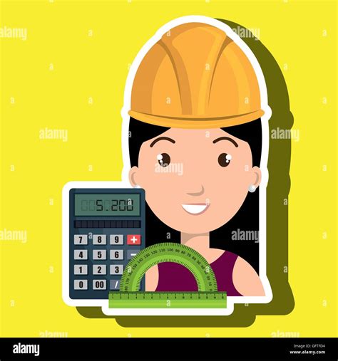 Woman Architecture Calculator Rule Stock Vector Image And Art Alamy