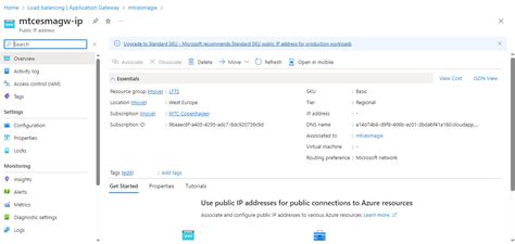 application gateway issue we are missing our public ip address